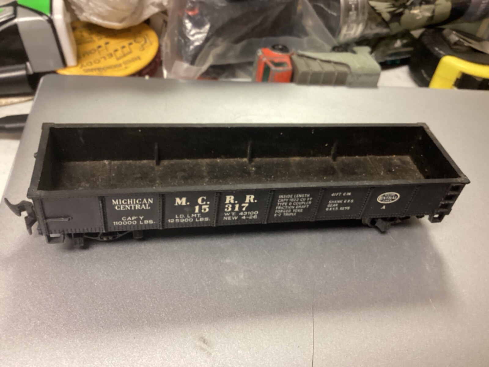 HO Scale Train Car MICHIGAN CENTRAL 15317 EMPTY GONDOLA KNUCKLERS ...