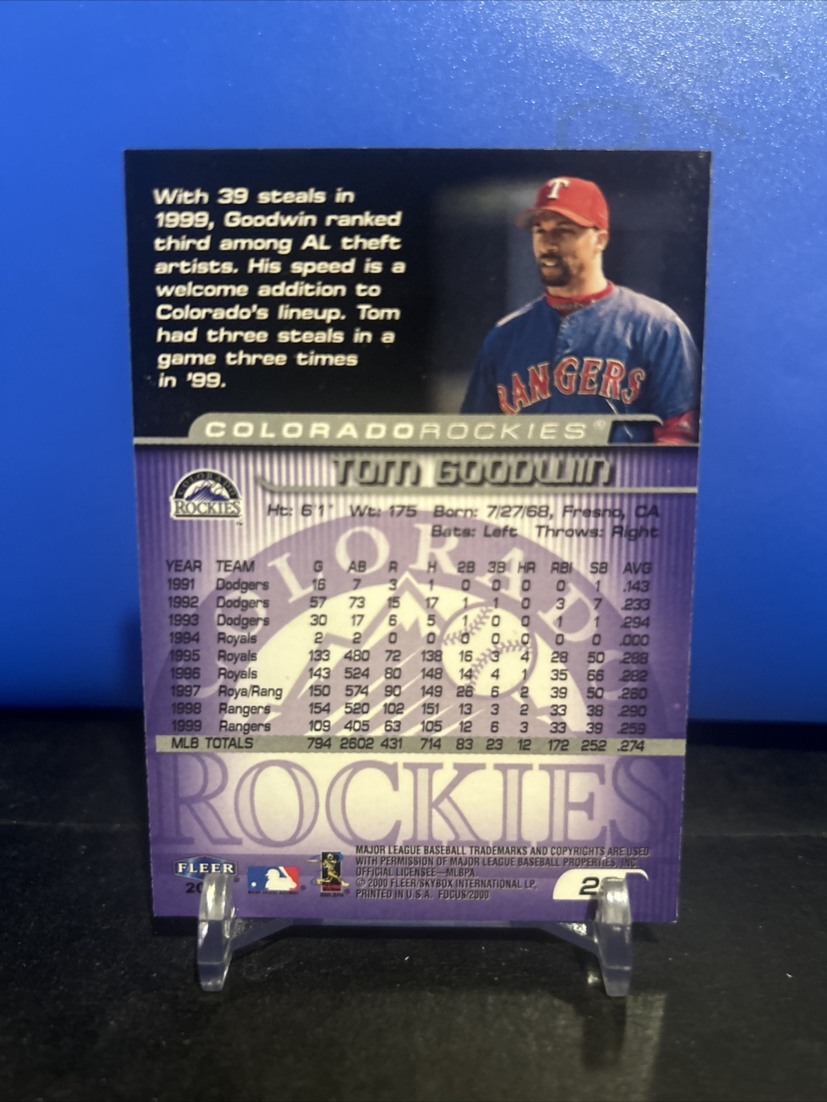 2000 Fleer Focus Baseball Tom Goodwin Colorado Rockies #28 | eBay