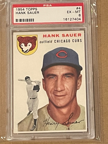 1954 Topps #4 Hank Sauer PSA 6 EX-MT Chicago Cubs | eBay