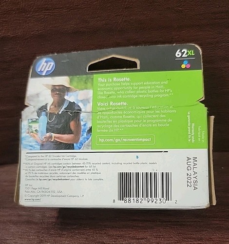 *NEW Genuine HP 62XL (C2P07AN) Tri Color Printer Ink Cartridge Exp AUG ...