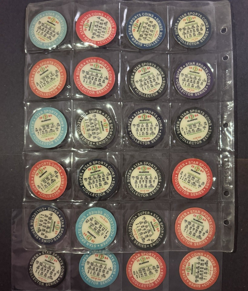 1984 7-11 Slurpee Coins Baseball Set East 24 Discs - Ripken Schmidt ...