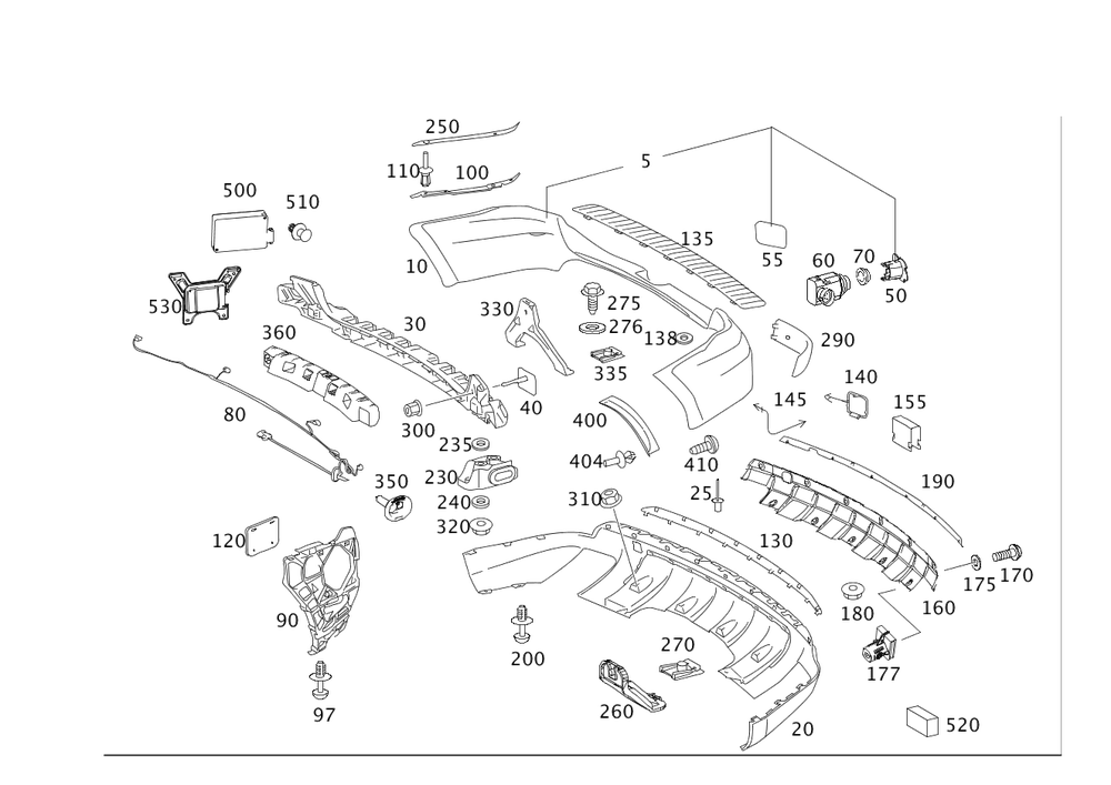 MERCEDES W164 Ml Class Chrome Bumper Guard Plate Genuine 1648800111 for ...