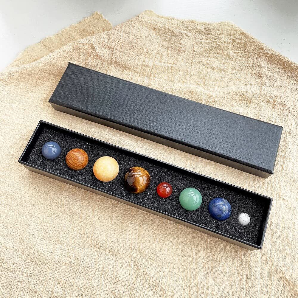 Natural Eight Planets of The Solar System Model Crystal Ball Mineral ...