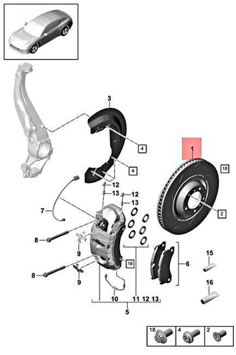 Genuine PORSCHE Panamera 971 Brake Disc Right Front 971615302 | eBay