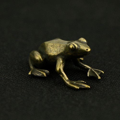 Solid Brass Frog Figurine Small Statue Home Ornament Figurines ...