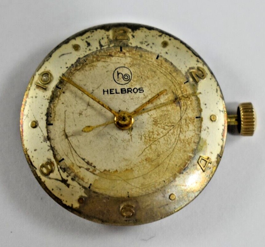 Vintage Helbros Hand Wind Mechanic 17J 76H Wrist Watch Movement lot.e ...