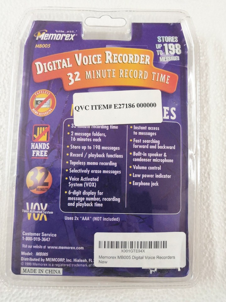Memorex MB005 Handheld Digital Voice Recorder spirt ghost VOX ...