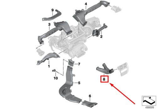 NEW BMW 3 G20, G28 CENTER INSTRUMENT PANEL AIR DUCT 6806808 51166806808 ...