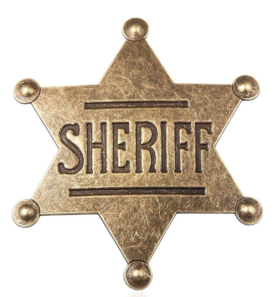 Sheriff Pin Badge Brass Gold Lustre Cow Boy Wild West Police Jewelry ...