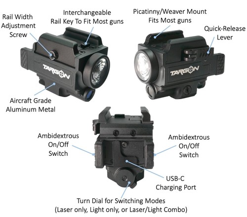 GREEN LASER FLASHLIGHT COMBO FOR BERETTA APX PISTOL GUN 800 LUMEN LED ...
