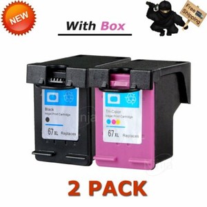 Combo Black & Color Ink Cartridge For HP 67XL DeskJet Plus 4140 4152 ...