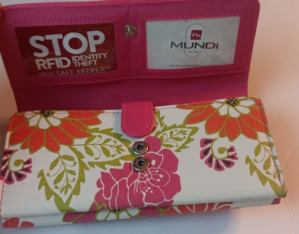 Women's Big Fat File Master Womens RFID Pink Floral Wallet Clutch ...