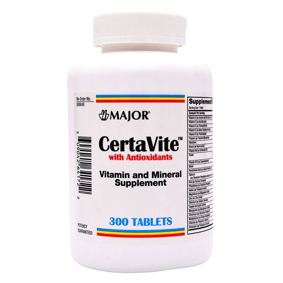Major CertaVite w/ Antioxidants Vitamins - 300 Tablets | Theragran-M (2 ...