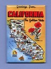 CALIFORNIA MAP POSTCARD *2X3 FRIDGE MAGNET* TOURIST TRAVEL VINTAGE ...