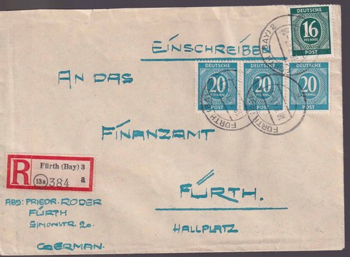 Joint Edition Mi.924/3, 923, R-Fürth 18.3.47 | eBay