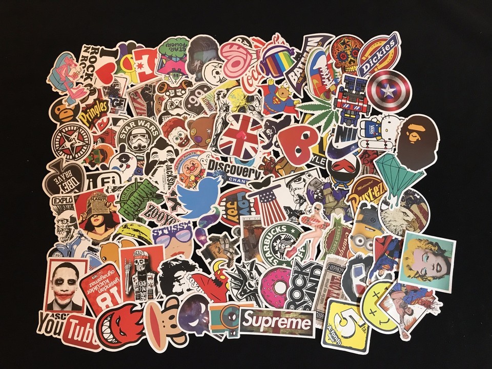 100 Random Skateboard Stickers Bomb Vinyl Laptop Luggage Decals Dope ...