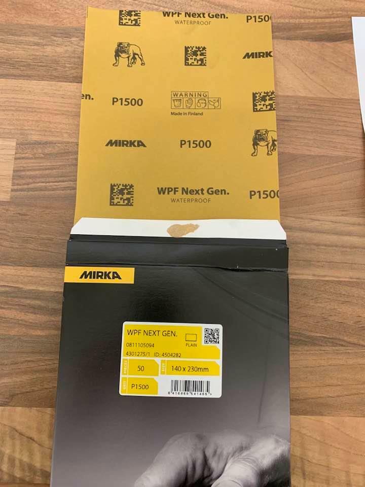 Mirka WPF Grit P1500 Wet & Dry Sanding Sheets 50pk Sand Paper 140x230mm ...