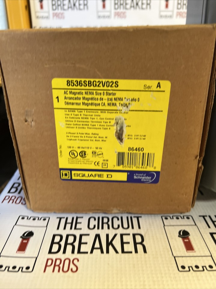 SQUARE D 8536SBG2V02S SIZE 0 MAGNETIC MOTOR STARTER NEW IN BOX | eBay