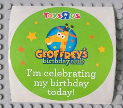Toys R Us Geoffrey's Birthday Club Sticker (3 inch) New Old Stock | eBay