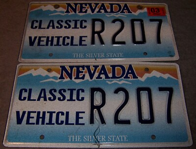 Set of 2 Nevada Classic Vehicle License Plates R207 | eBay