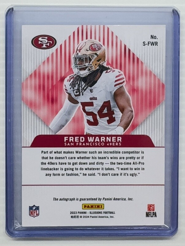2023 Panini Illusions Fred Warner Superlatives Red Auto Autograph #63/ ...