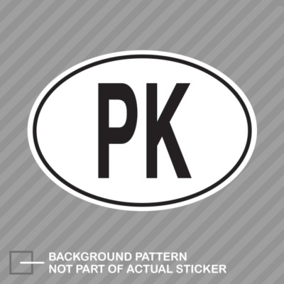 PK Pakistan Country Code Oval Sticker Decal Vinyl Pakistani euro | eBay