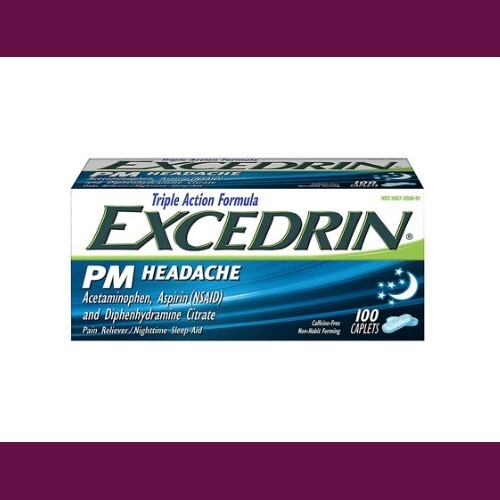 1X Excedrin Tablets Night Time P.M. Pain Reliever Nighttime Sleep Aid ...