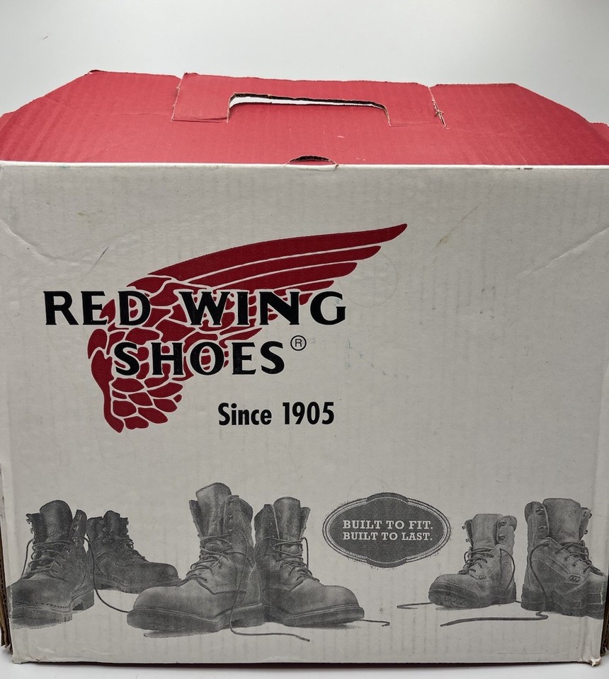RED WINGS 953 SUPERSOLE 8" ROUND SOFT TOE BOOTS, WORK BOOTS NEW Mens ...