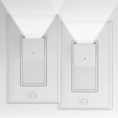 2Pack Illuminated Light Switch Decora Paddle Rocker Light Switch with ...