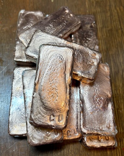 1 Pound Copper Ingot, Hand Poured, 1 Lb min per bar. .999 Pure. Combine ...