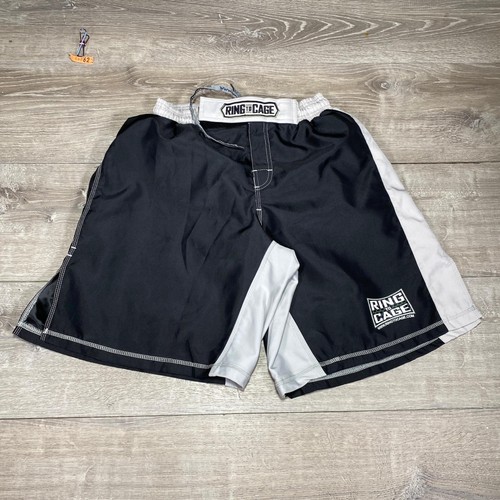 Ring to Cage MMA Fight Shorts Mens 38/40 Black Gray Grappling Training ...
