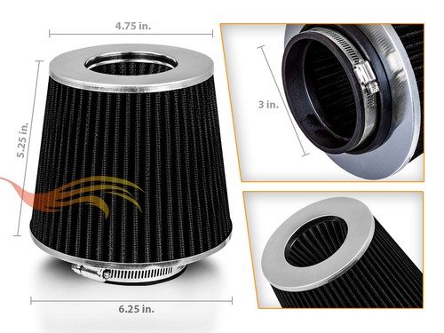 Mass Air Flow Sensor Intake Adapter + BLACK Filter For 00-02 G20 / G20T ...