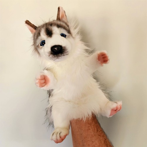 Husky Dog Hand Puppet by Hansa True to Life Looking Plush Animal ...
