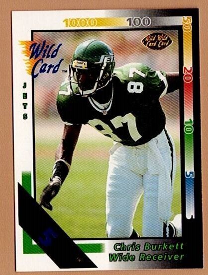 Chris Burkett 1992 Wild Card Blue 5 stripe #287 | eBay