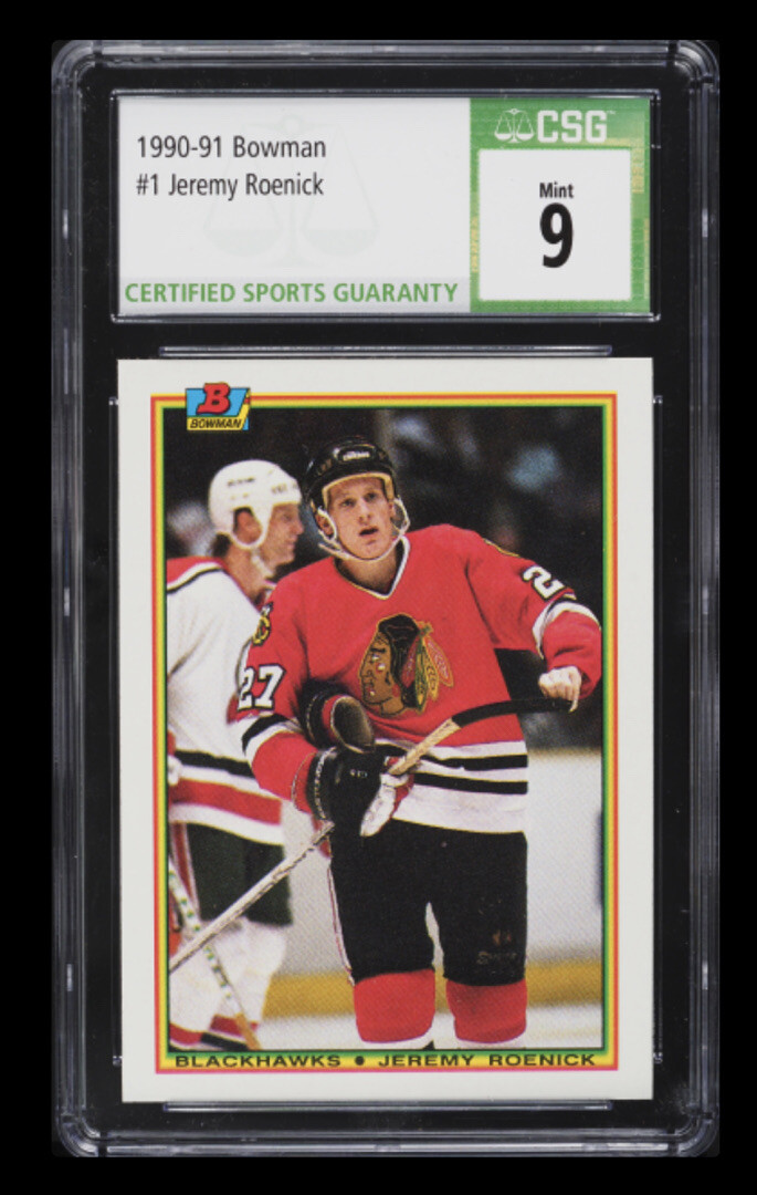 1990-91 Bowman #1 Jeremy Roenick Rookie RC CSG 9 MINT Blackhawks | eBay