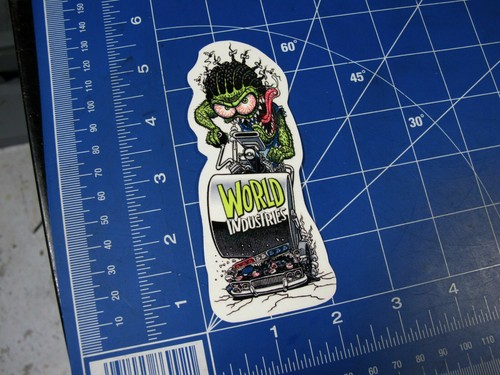 vtg 1990s World Industries skateboards sticker - mid era graphics and ...