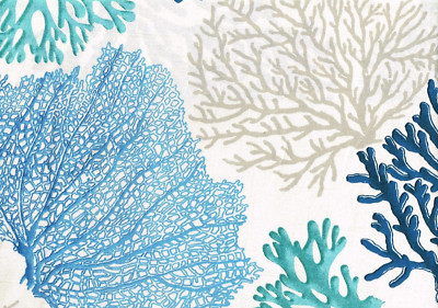 Uiber Fabric Coral Spanish Drapery In Green Blue Brown Upholstery | eBay