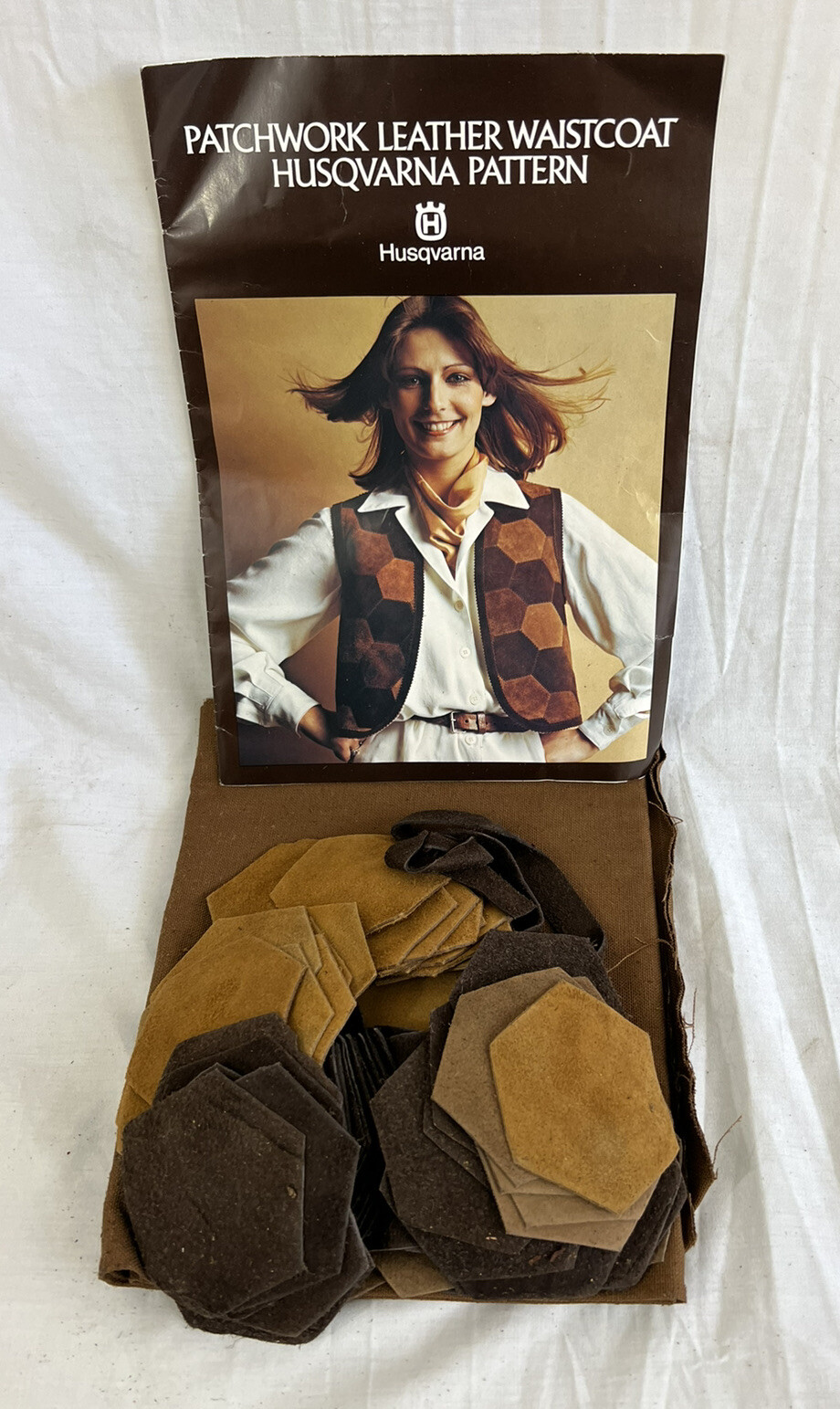 NEW VINTAGE 1977 HUSQVARNA VIKING Leather Patchwork Waistcoat Vest ...
