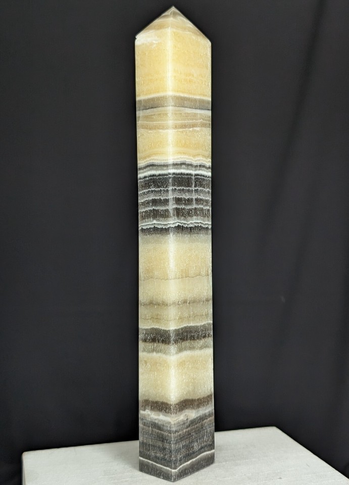 Banded Calcite Tower Large Crystal Tall Big Point Gemstone Mineral ...