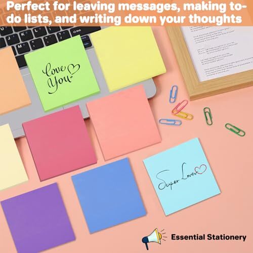504 Sheets 3x3 Inch Colorful Sticky Notes Self-Stick Note Pads for ...
