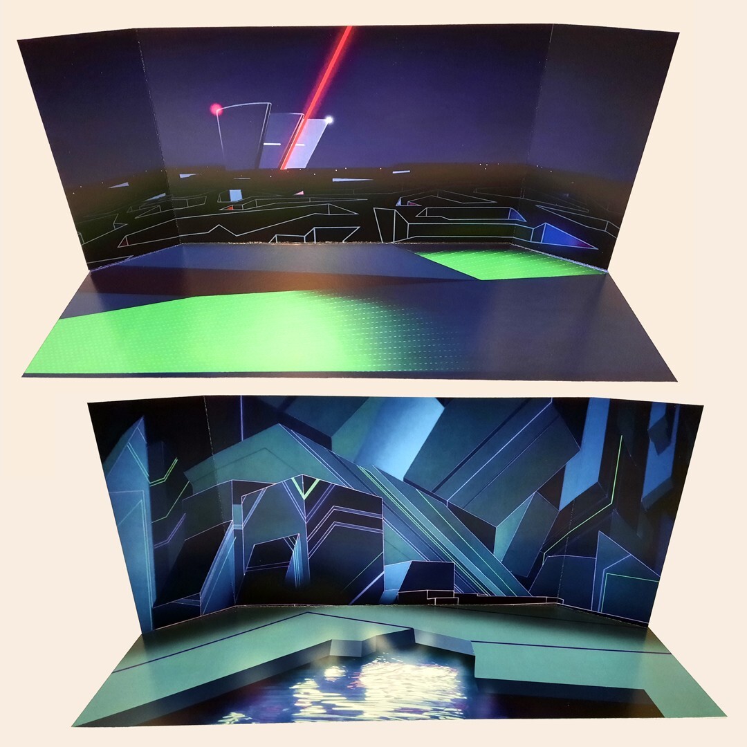 TRON I/O Tower Energy Cliffs custom Backdrop 2 Pack for Tomy ReAction ...