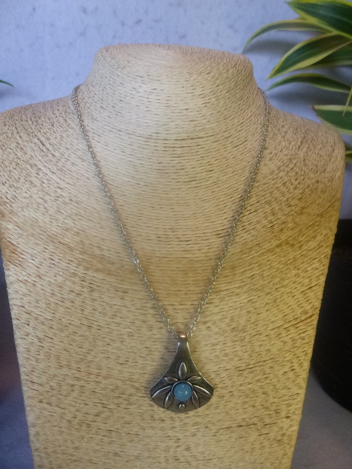 Aqua Marine Pendant 18" chain Native American Southwestern Jewelry Necklace | eBay