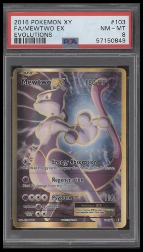 2016 XY - EVOLUTIONS FA/ MEWTWO EX 103/108 NRMT-MT ULTRA RARE FULL ART ...
