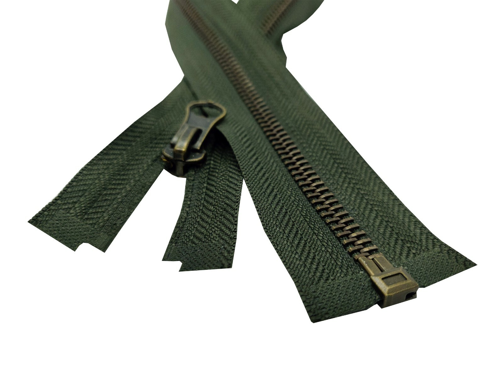 1pc Antique Brass Metal Zip Fastener Size #5 Open End For Jackets Heavy ...