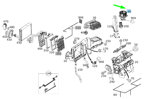 2013 MERCEDES E Class 212 A2128200808 Heater Blower Fan Motor Assembly ...