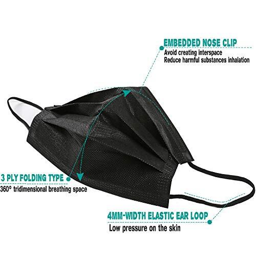 Disposable 3 Ply Earloop Face Masks, Suitable for Home, School, Office ...
