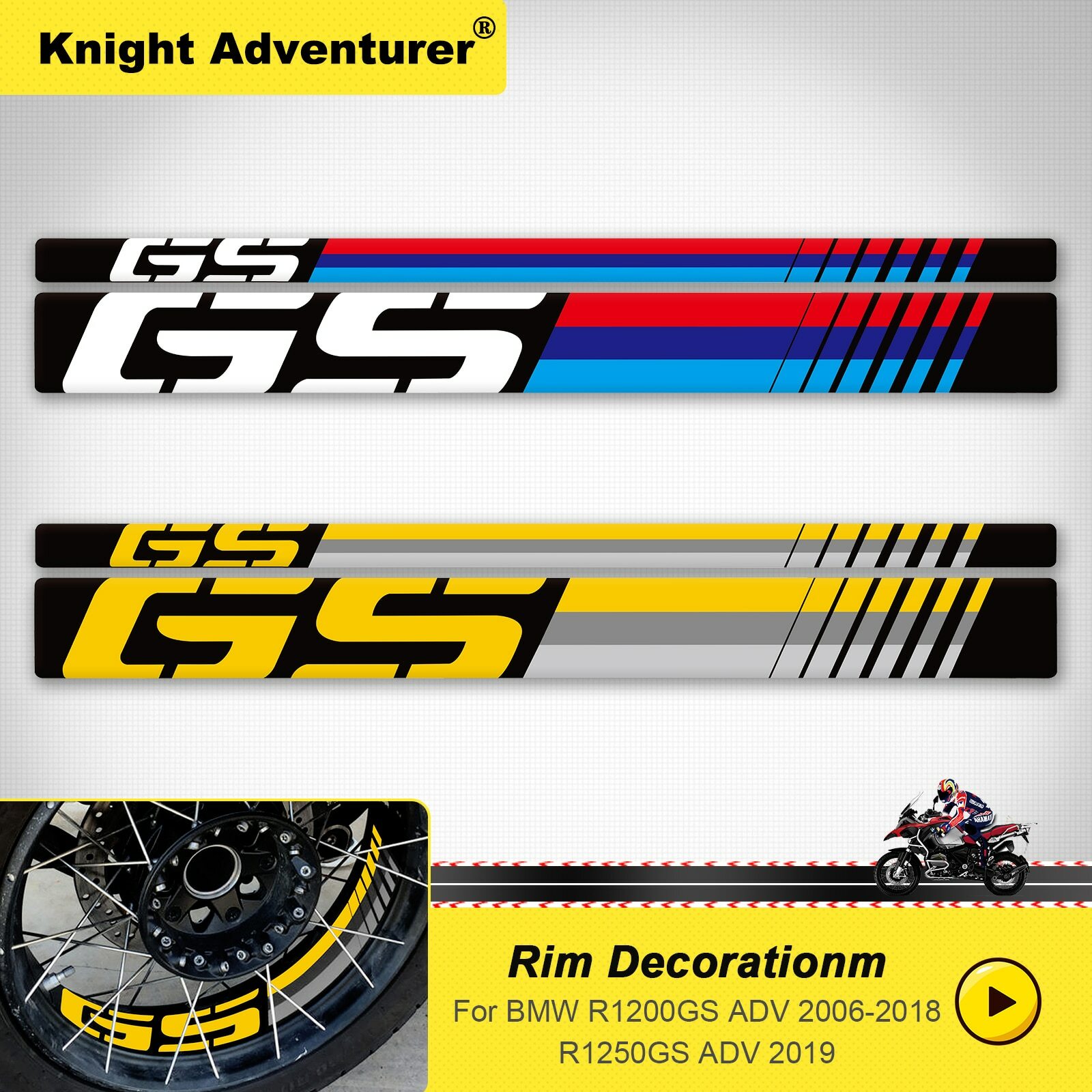 Moto Rim Wheel Decal Sticker for 20016-2018 BMW R1200GS Adv / 2019 ...