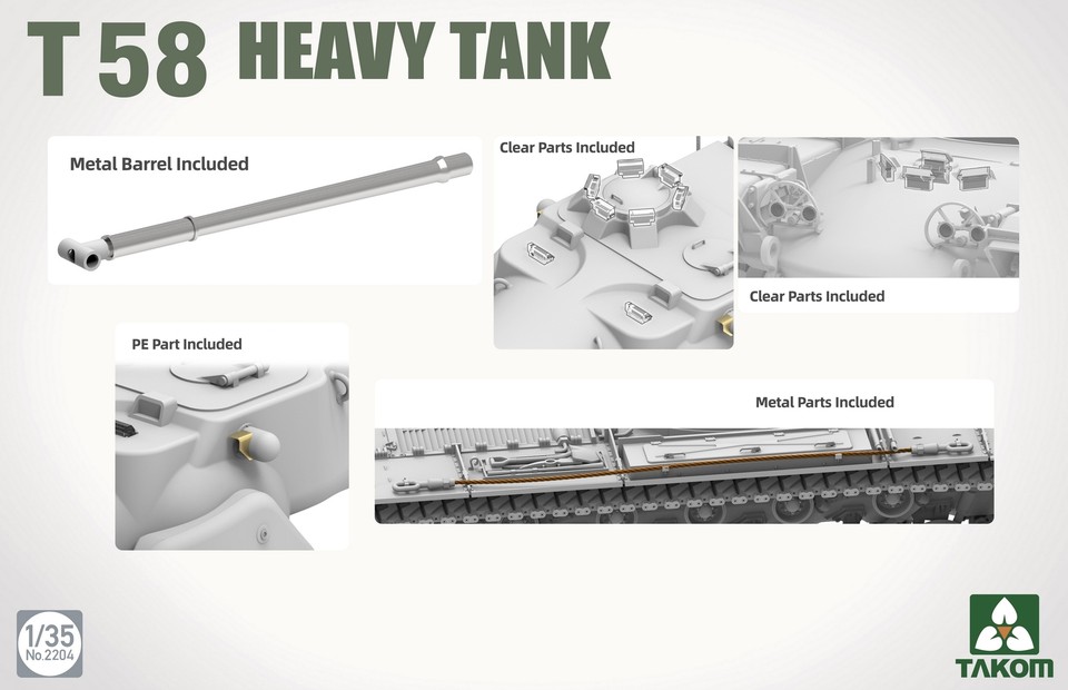 TAKOM 2204 1/35 US T58 Heavy Tank Assembly Model Kit | eBay