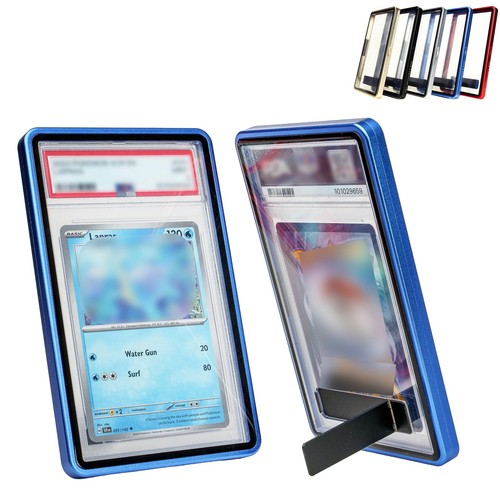 2-in-1 Magnetic Metal Slab Case for PSA/CGC Slabs with Built-in Stand ...