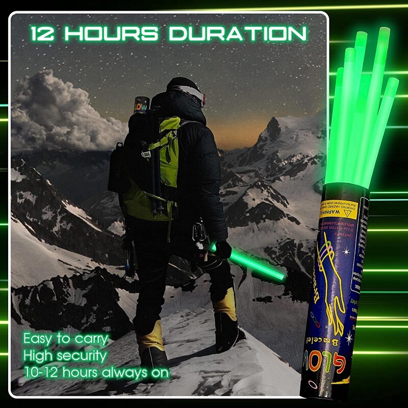 1X(10 Pcs 12 Inch Glow Sticks Emergency Glow Sticks for Camping ...